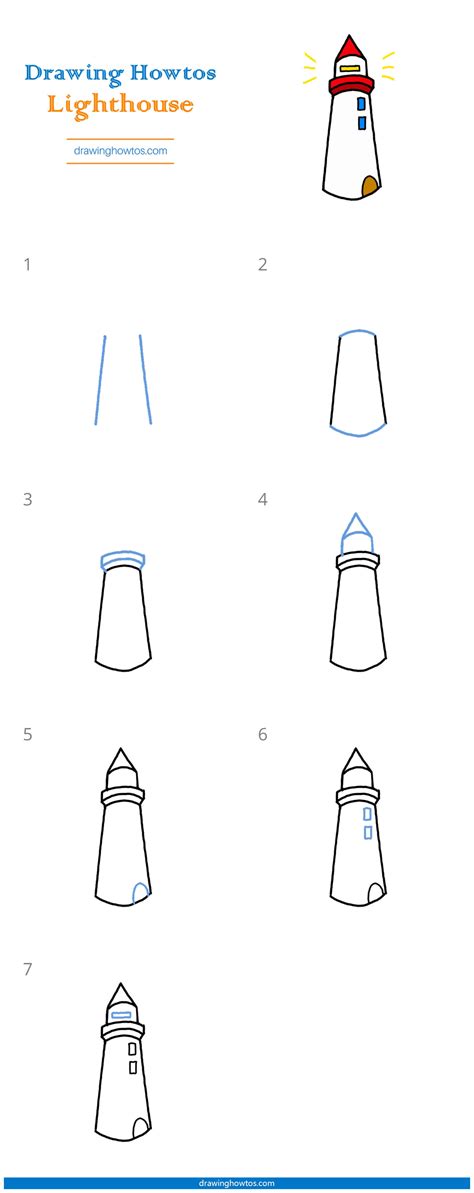How To Draw A Lighthouse Step By Step Easy Drawing Guides Drawing Howtos