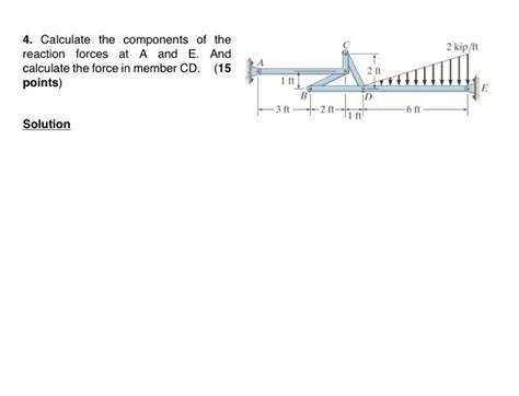 Solved 4 Calculate The Components Of The Reaction Forces At