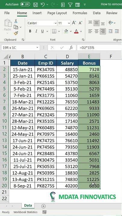 how to remove formula in excel shorts excel mdatafinnovatics exceltips youtube