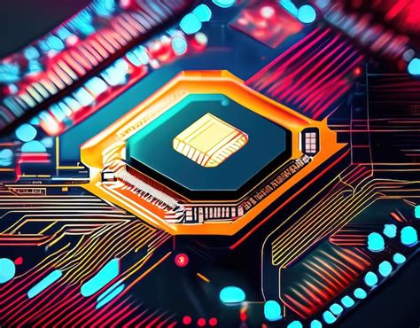Premium Ai Image Chip On Circuit Board Technology Electronic Circuit Motherboard Concept