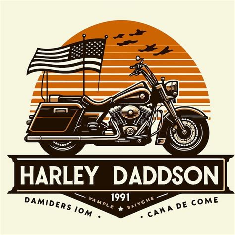 Harley Davidson Motorcycle Vector Illustration Premium Ai Generated