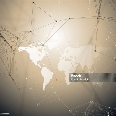 그림자 세계 지도입니다 추상 글로벌 네트워크 연결 형상 설계 기술 개념 배경 화학 패턴 분자 구조 연결 라인 및 점 3차원 형태에 대한 스톡 벡터 아트 및 기타 이미지