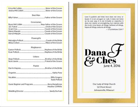 Do It Yourself Wedding Program Cards