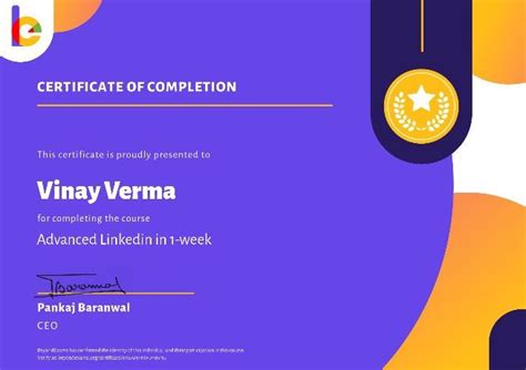 Vinay Verma On Linkedin Compliting The Course Of Advanced Linkedin In 1 Week