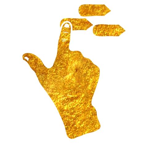 Premium Vector Hand Drawn Touchpad Finger Gesture Icon In Gold Foil Texture Vector Illustration