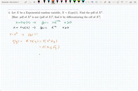 Solved 4 Let Y Be Random Variable And Let X Ey A 5 Pt Find The