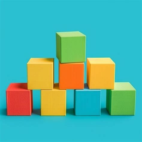 A Stack Of Colorful Cubes With One That Says Colorful Premium Ai Generated Image