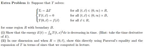 Extra Problem 1 Suppose that T solves Τ ΔΤ T t Chegg com