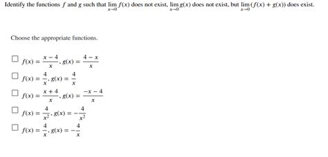 Identify The Functions F And G Such That Lim StudyX