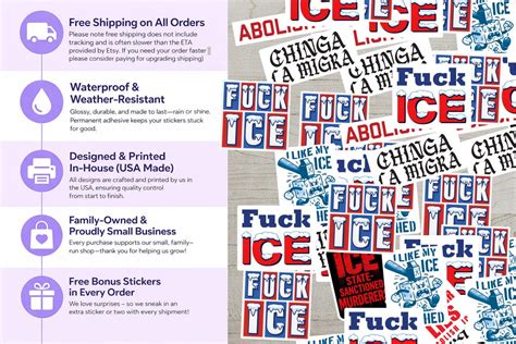 Anti Ice Sticker Pack New 2026 Assorted Mix Protest Stickers Etsy
