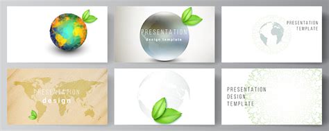프리젠 테이션의 벡터 레이아웃은 디자인 비즈니스 템플릿 프리젠 테이션 브로셔 브로셔 커버를위한 다목적 템플릿을 슬라이드합니다 지구 행성 개념을 저장합니다 지속 가능한 개발