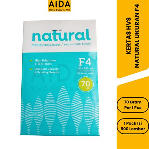 Jual Kertas Hvs F4 Natural 70 Gr 1 Rim Isi 500 Lembar Kertas Fotocopy F4 Natural Murah Shopee