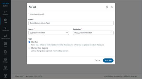 Cdata Sync History Mode
