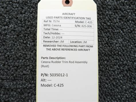 5035012 1 Cessna 425 Rudder Trim Rod Assembly Rust For Sale