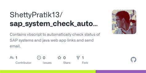 GitHub ShettyPratik Sap System Check Automation Contains Vbscript To Automatically Check