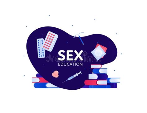 Sex Education Concept Vector Flat Illustration Modern Banner Template Stock Vector