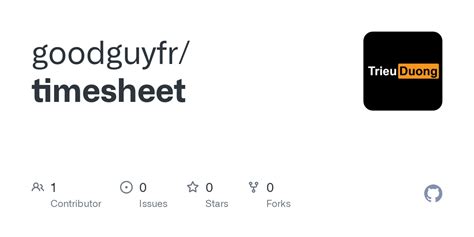 GitHub Goodguyfr Timesheet