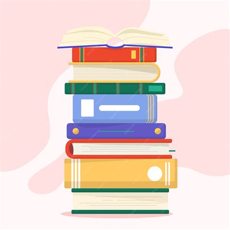 책 그림의 평면 디자인 스택 무료 벡터