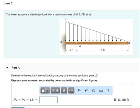 Solved Item 3 The Beam Supports A Distributed Load With A