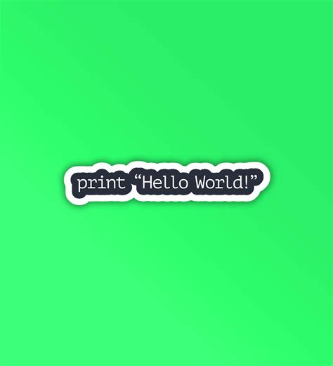 Print Hello World Programmer Coding Sticker Peeekaboo