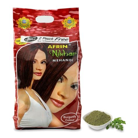 Afrin Nikhar Mehandi Hair Henna Burgundy Pack Of 12 45gm At Best Price In Mumbai