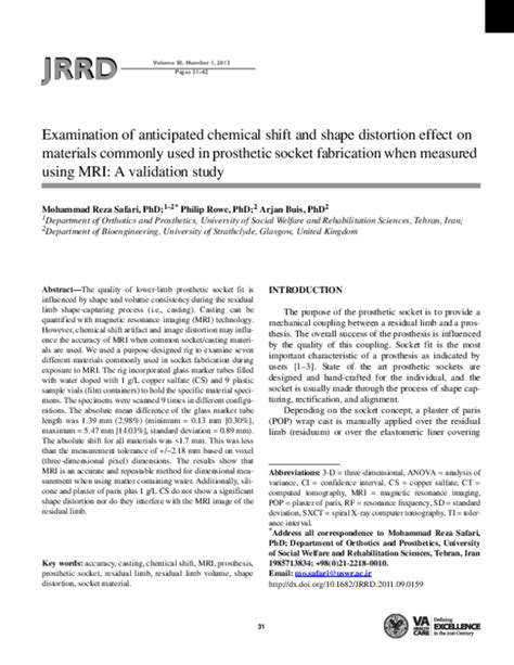 Pdf Examination Of Anticipated Chemical Shift And Shape Distortion Effect On Materials