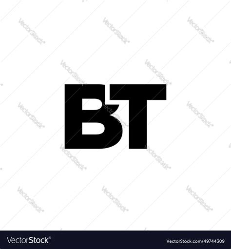 Letter B And T Bt Logo Design Template Minimal Vector Image