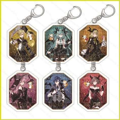 Sq3 Vocaloid Keychain Anime Keyring Acrylic Cute Bag Pendant Cartoon Miku Rascn Luka Rascal Rin