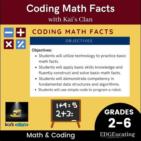 Coding Math Facts Edgeucating