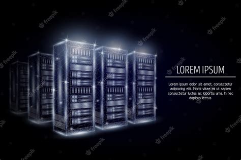 Premium Vector Hosting Server Vector Geometric Polygonal Art Style Design