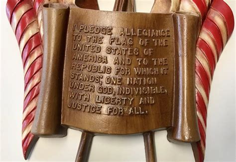 Vintage Sexton American Flag Pledge Of Allegiance Metal Wall Plaque Usa
