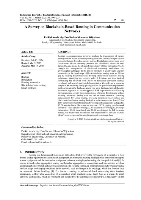 Pdf A Survey On Blockchain Based Routing In Communication Networks