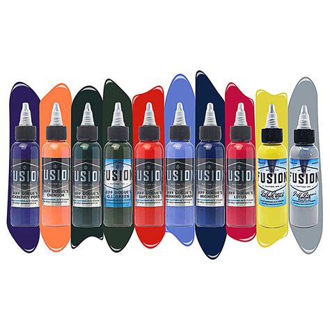 Jeff Gogue 10 Color Palette Signature Set — Fusion Tattoo Ink — 1oz