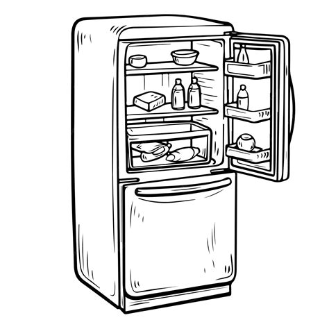 Premium Vector Hand Drawn Illustration Outline Of Refrigerator