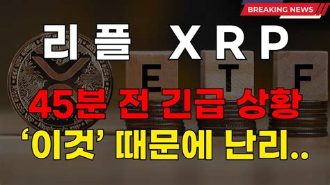 리플 긴급 상황 45분 전 나온 소식 Youtube