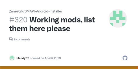 Working Mods List Them Here Please · Issue 320 · Zaneyorksmapi