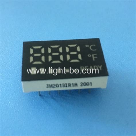 Customized Small Size 3 Digit Red 7 Segment Led Display Common Anode For Temperature Indicator