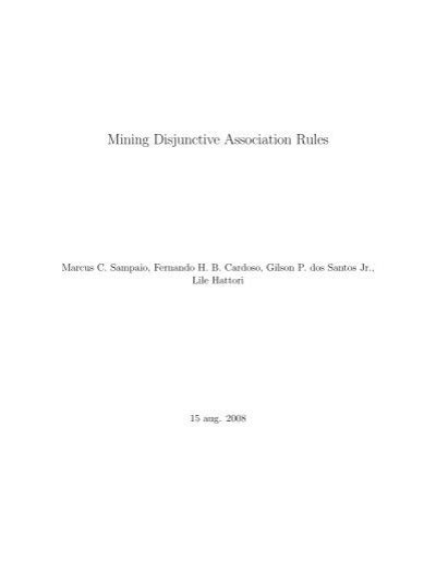 Mining Disjunctive Association Rules