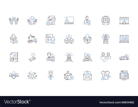 Outreach And Connection Line Icons Collection Vector Image