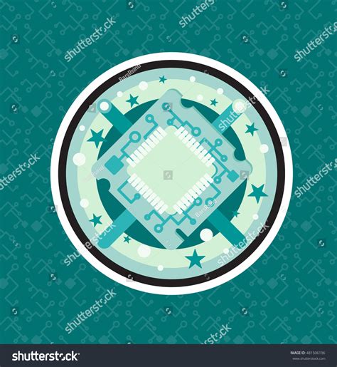Computer Processor Chip Cable Wire Symbol Stock Vector Royalty Free 481506196 Shutterstock