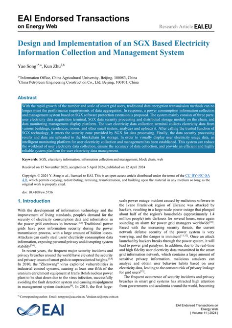 Pdf Design And Implementation Of An Sgx Based Electricity Information Collection And