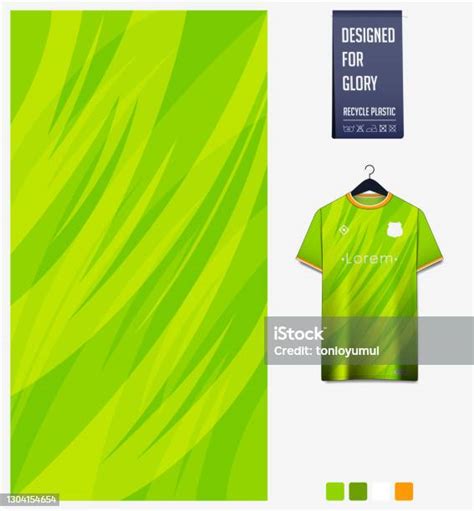 패브릭 패턴 디자인 축구 유니폼 축구 키트 또는 스포츠 유니폼에 대한 녹색 배경에 추상적 인 패턴 티셔츠 모형 템플릿 추상적인