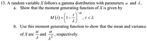 solved 13 a random variable x follows a gamma distribution with