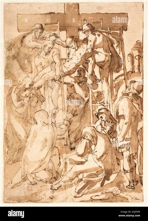 The Deposition Muziano Girolamo 1532 1592 Drawing Roman Drawings