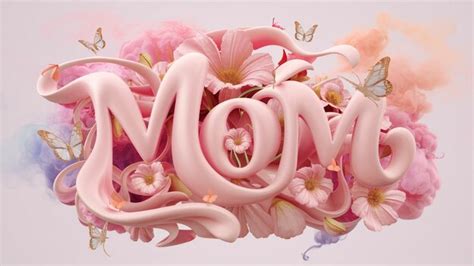 3d Mom Lettering Premium Ai Generated Image