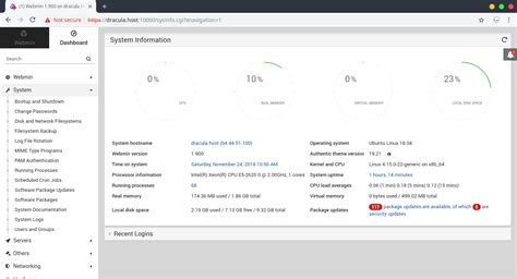 webmin installed dracula servers tutorials