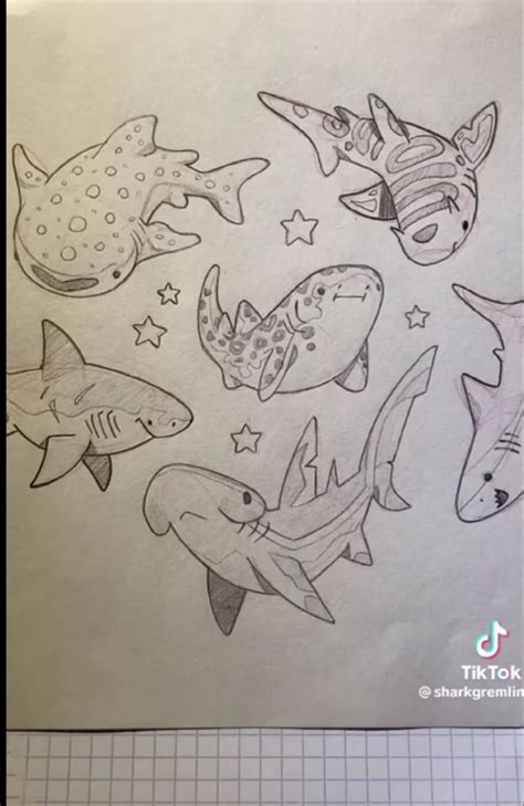 Pin By Shine On ♬₊˚🎧⋆ⓓⓔⓢⓔⓝⓗⓞⓢ🖇️୭ 🧷 ˚ ᵎᵎ 🎀 Shark Drawing Sketches