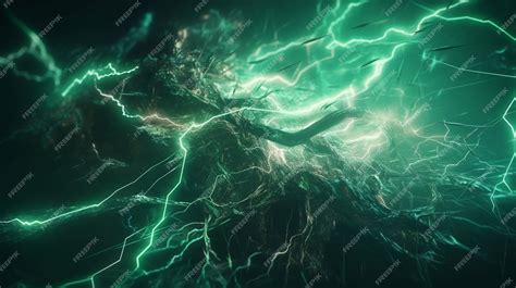 Premium Photo Fractal Lightning Abstract Backgroundgenerative Ai