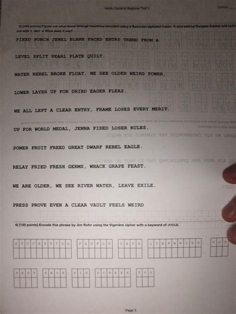 Does Anyone Know How To Solve The Baconian Cipher R Scioly
