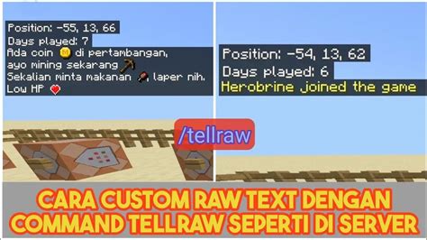 Cara Membuat Pesan Palsu Dengan Command Tellraw Di Minecraft Bedrock